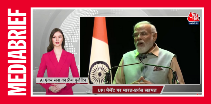 AI anchor Sana achieves historic first on Aaj Tak; presents news report entirely in French ...